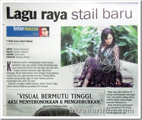 Kisah Di Perkhabaran: Lirik : Raikan Lebaran – Rozita Rohaizad